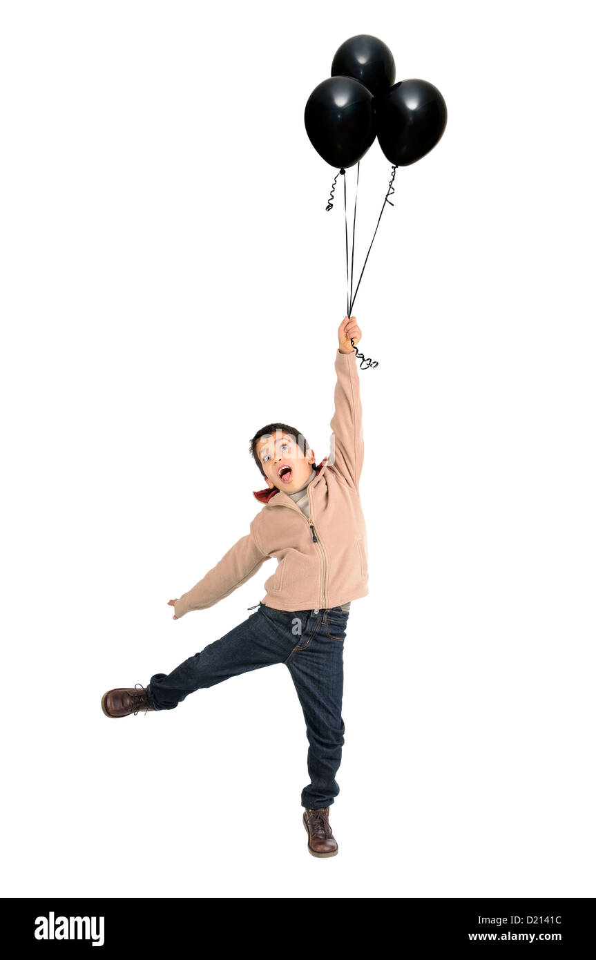 Boy with balloons Cut Out Stock Images & Pictures - Alamy