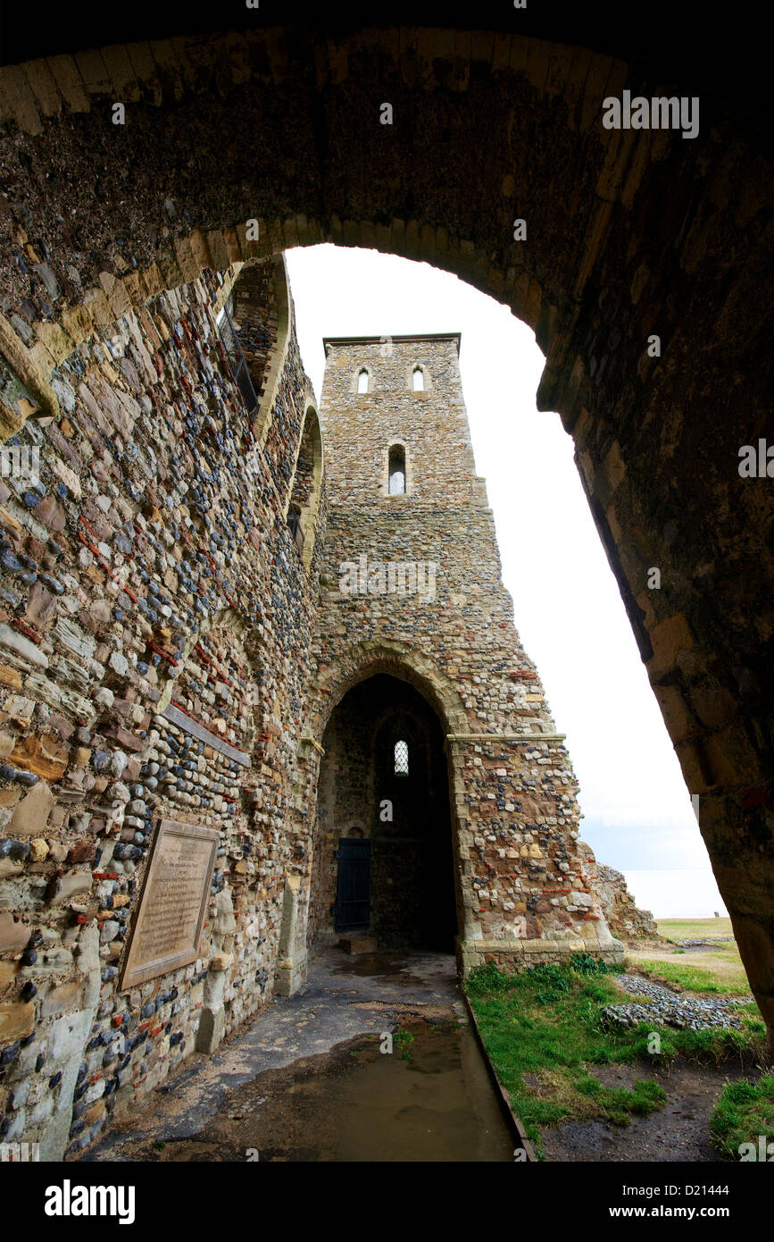 Reculver Towers Roman Fort Kent English Heritage UK Stock Photo - Alamy