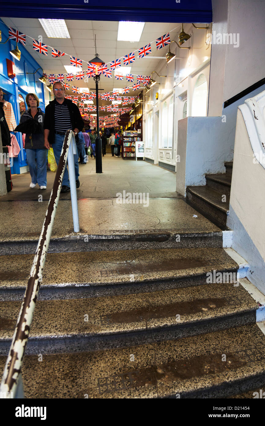 St Georges Arcade inside interior in Falmouth Cornwall UK. front ...