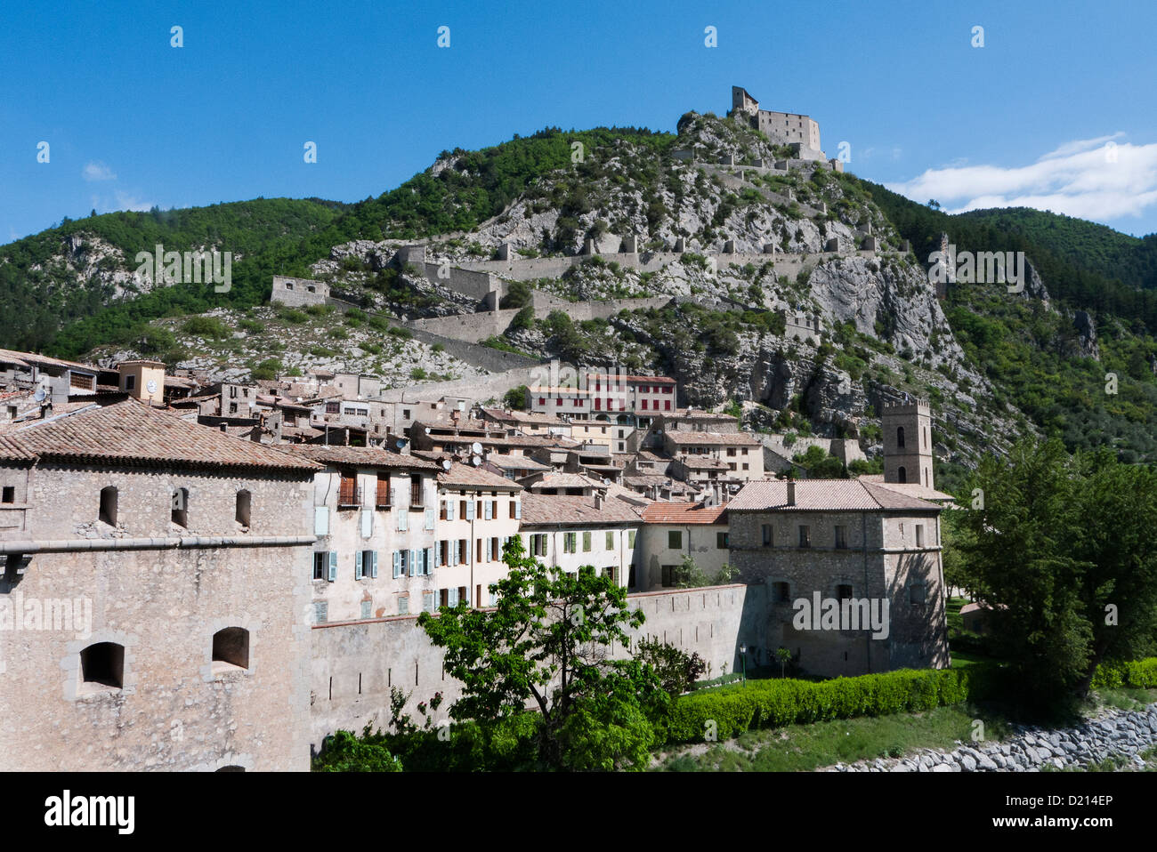 The Mediaeval walled town of Entrevaux in the Alpes-de-Haute-Provence ...