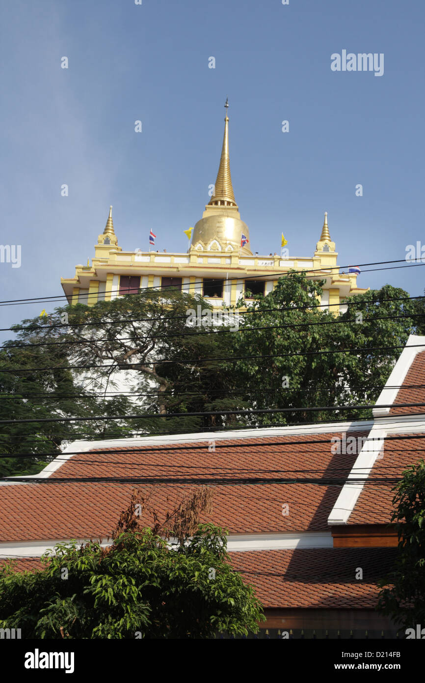 The Golden Mountain , Wat Saket Temple in Bangkok , Thailand Stock ...