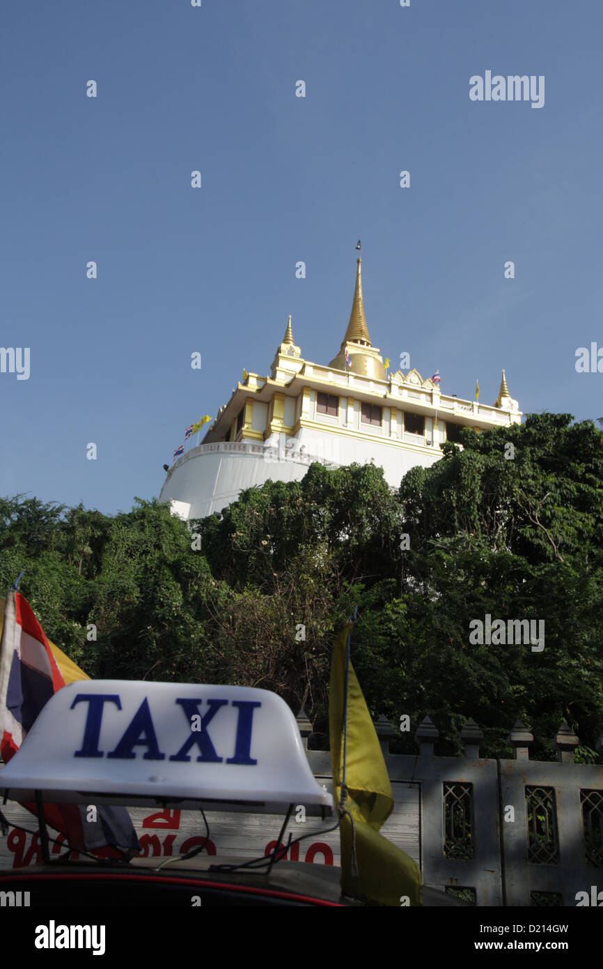 The Golden Mountain , Wat Saket Temple in Bangkok , Thailand Stock ...