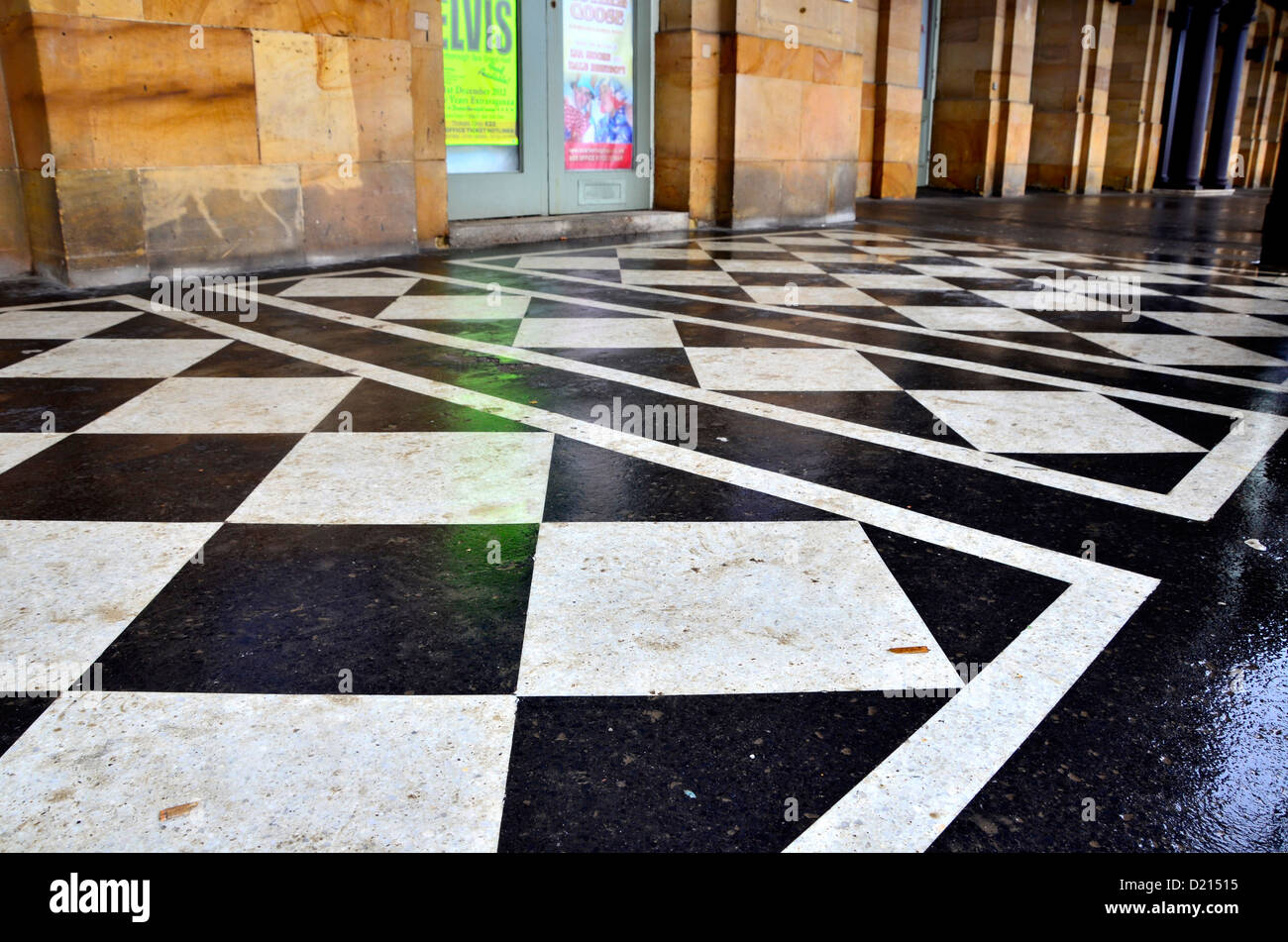 Tiled floor in front of Scarborough`s Famous Spa Stock Photo - Alamy