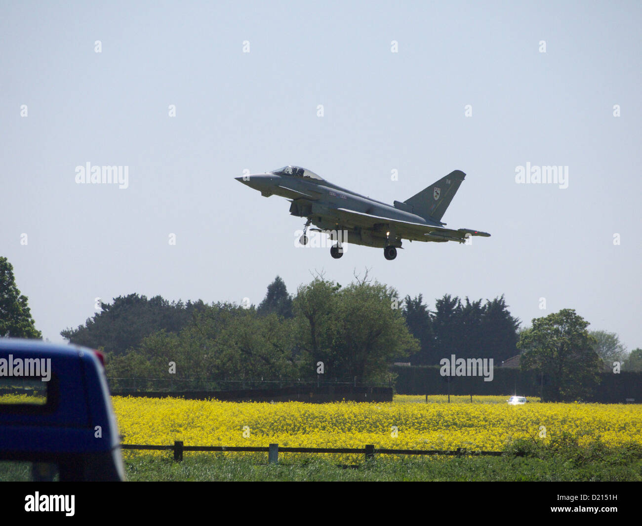 Typhoon aircraft taking off from Conningsby RAF base Stock Photo - Alamy