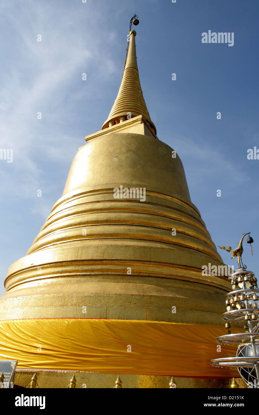 The Golden Mountain , Wat Saket Temple in Bangkok , Thailand Stock ...