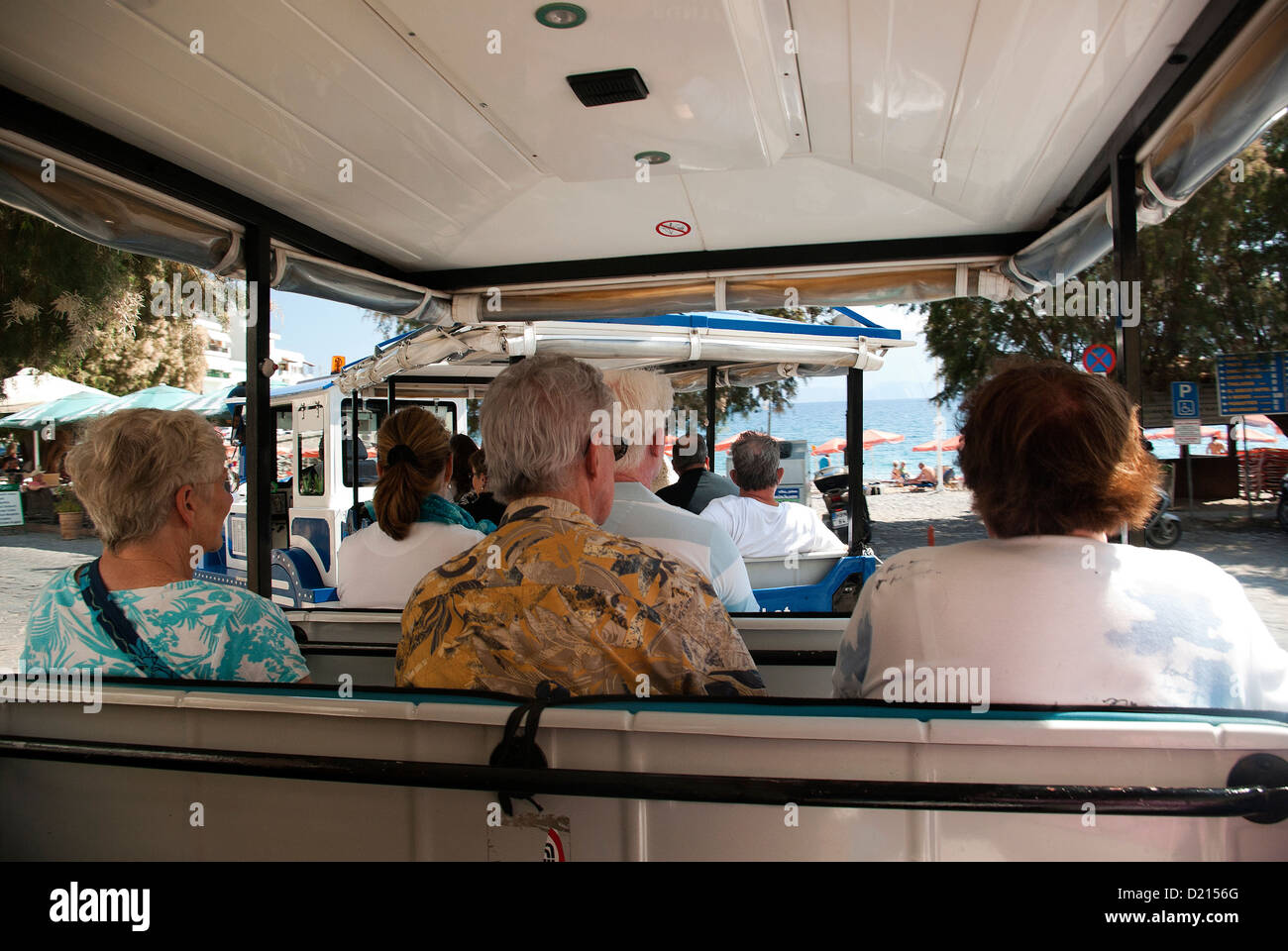 Aghios Nikolaos, Little blue train takes passengers for tour of the ...