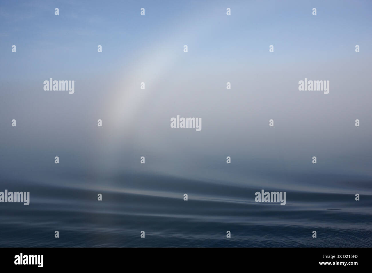 Fog bow over the sea, Svalbard, Hinlopenstretet, Arctic Ocean, Norway ...