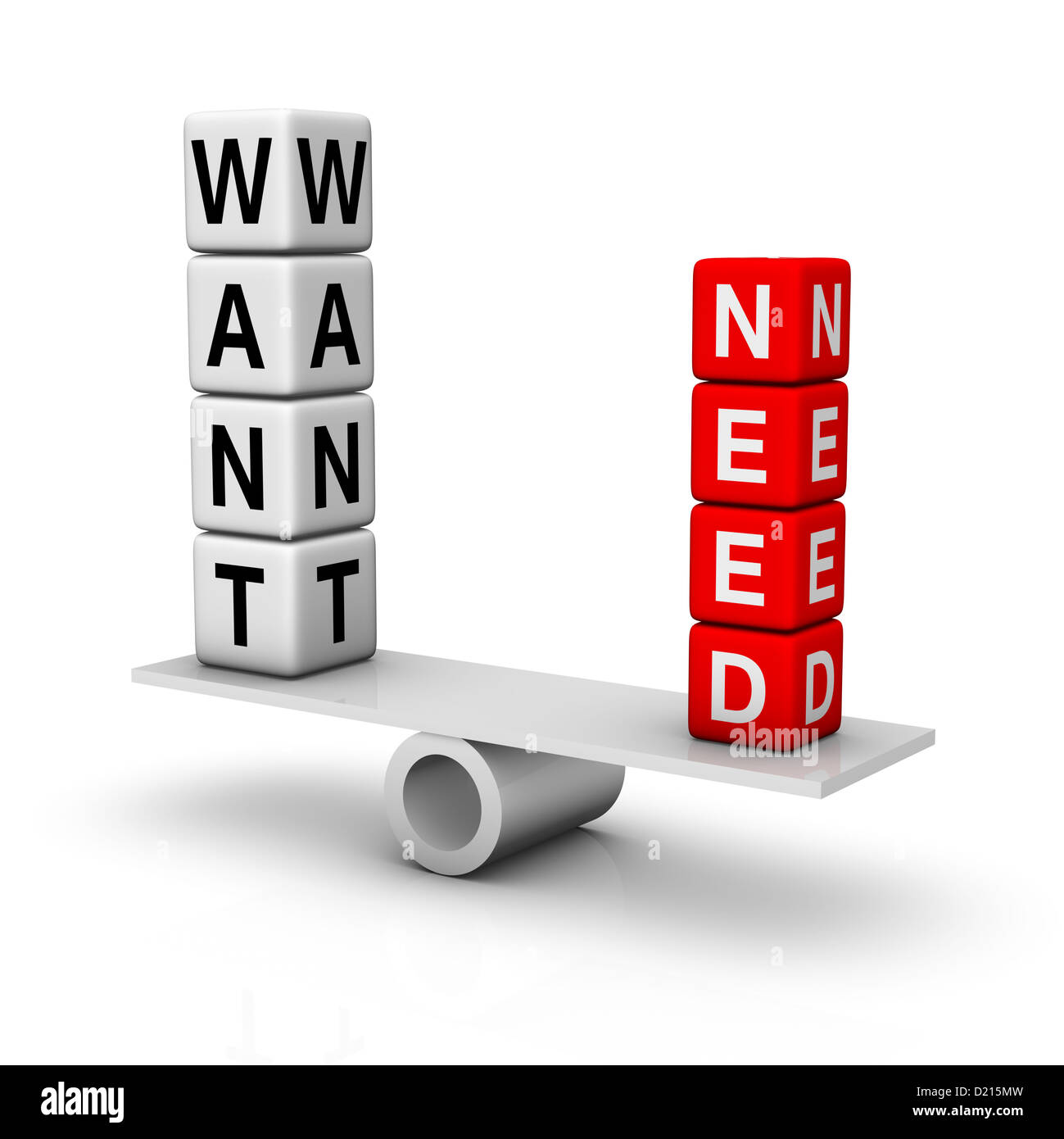 needs and wants balance Stock Photo - Alamy