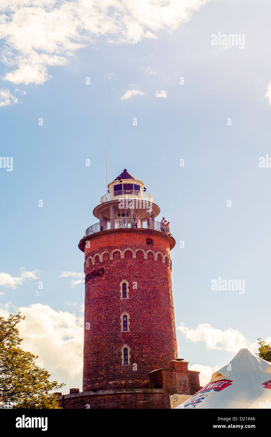 An image of brick lighthouse from the second world war in Kolobrzeg ...