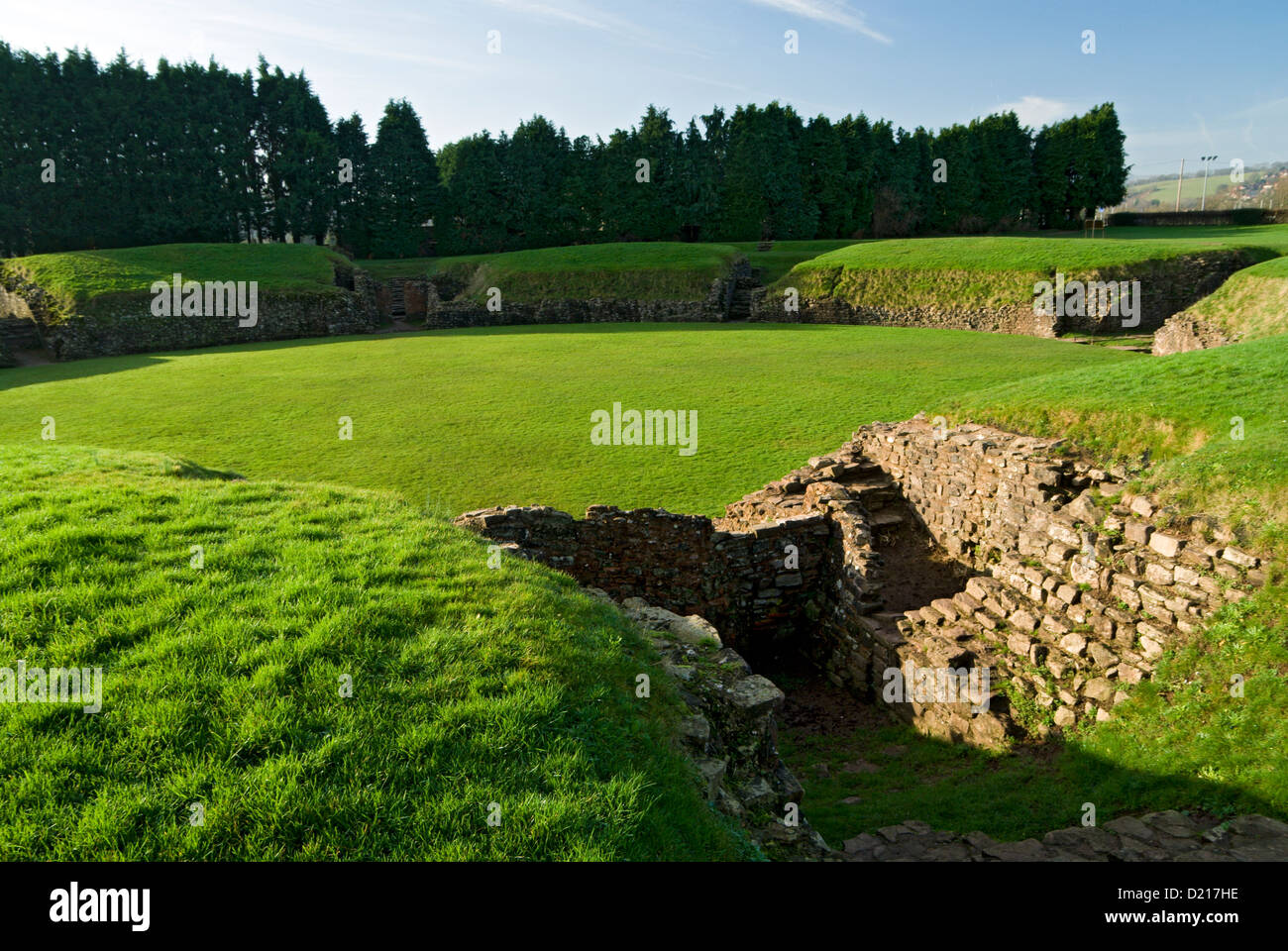 roman amphitheatre caerleon near newport gwent south wales Stock Photo ...