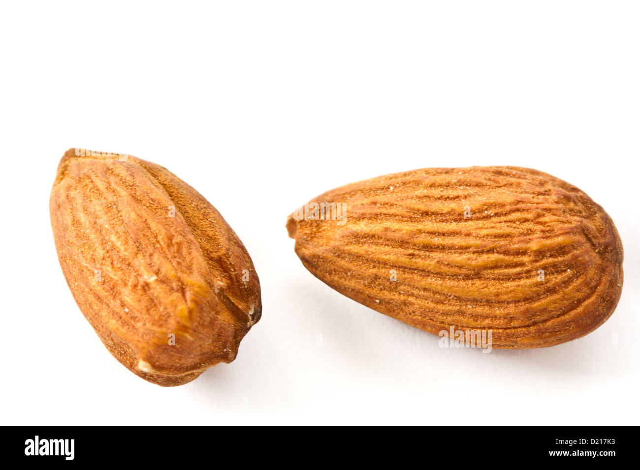 two almond on white view from above Stock Photo - Alamy