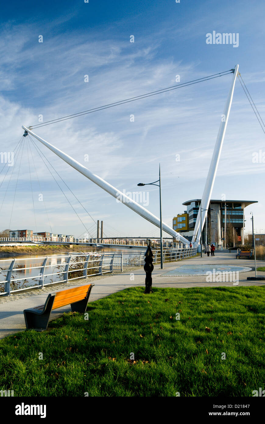 newport city footbridge newport monmouthshire wales uk Stock Photo - Alamy
