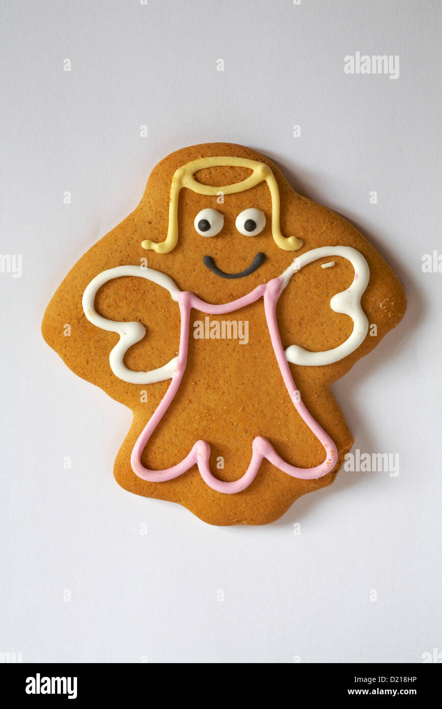 Angel gingerbread biscuit isolated on white background - festive ready ...