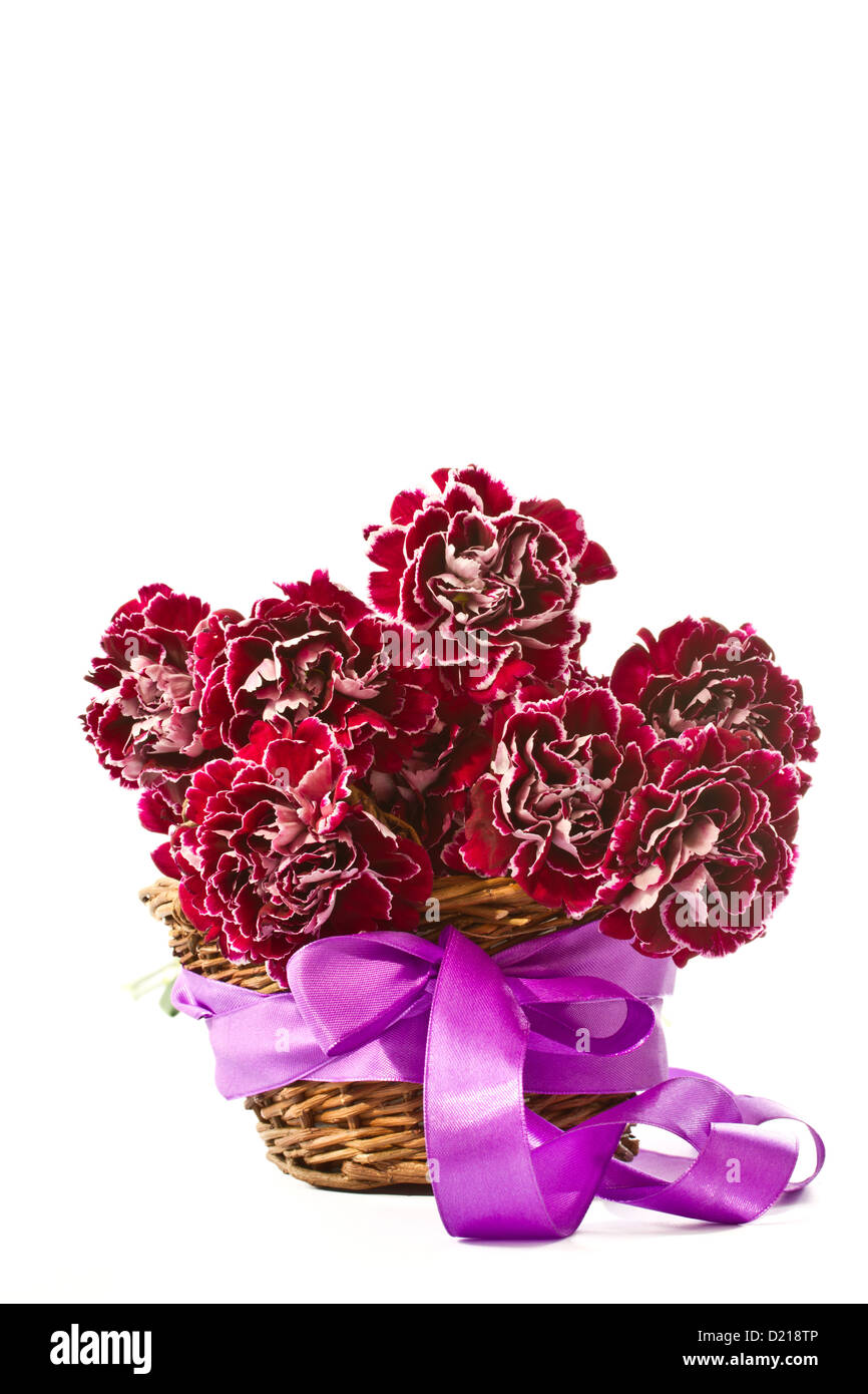 beautiful bouquet of red carnations Stock Photo - Alamy