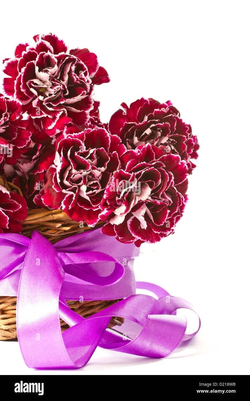 beautiful bouquet of red carnations Stock Photo - Alamy