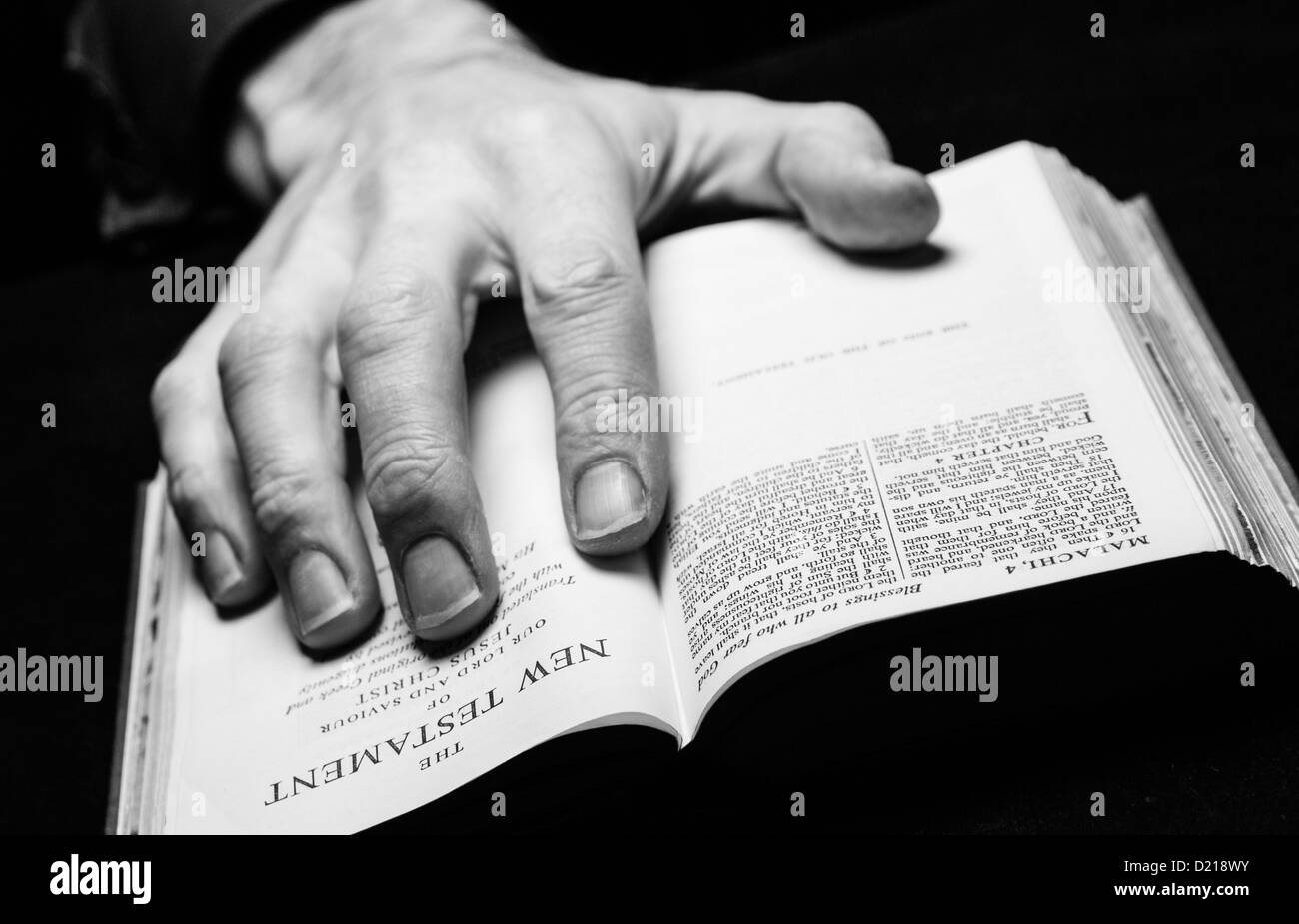Open bible in book Black and White Stock Photos & Images - Alamy