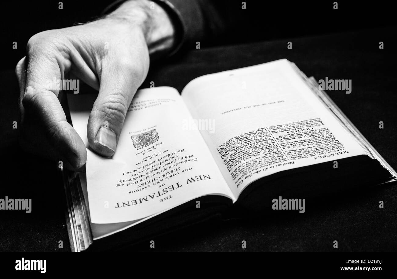 Holy bible book in Black and White Stock Photos & Images - Alamy