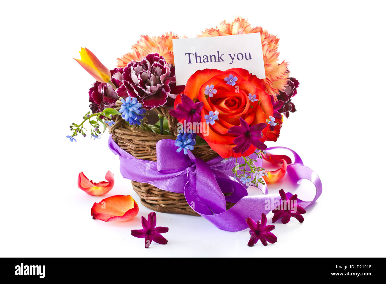 bright bouquet of roses and spring flowers Stock Photo - Alamy