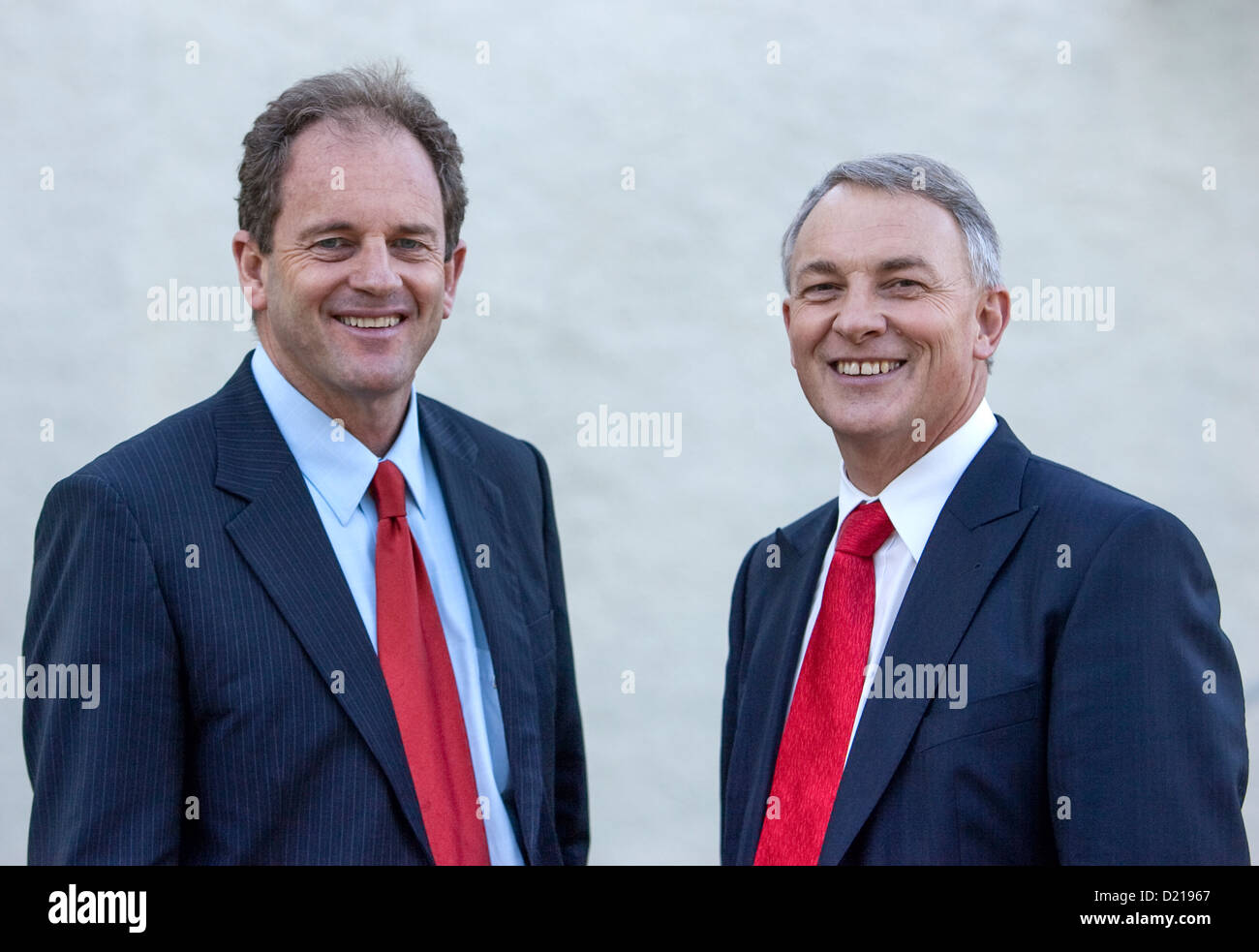 Left to right. David Shearer MP, Leader of the New Zealand Labour Party ...