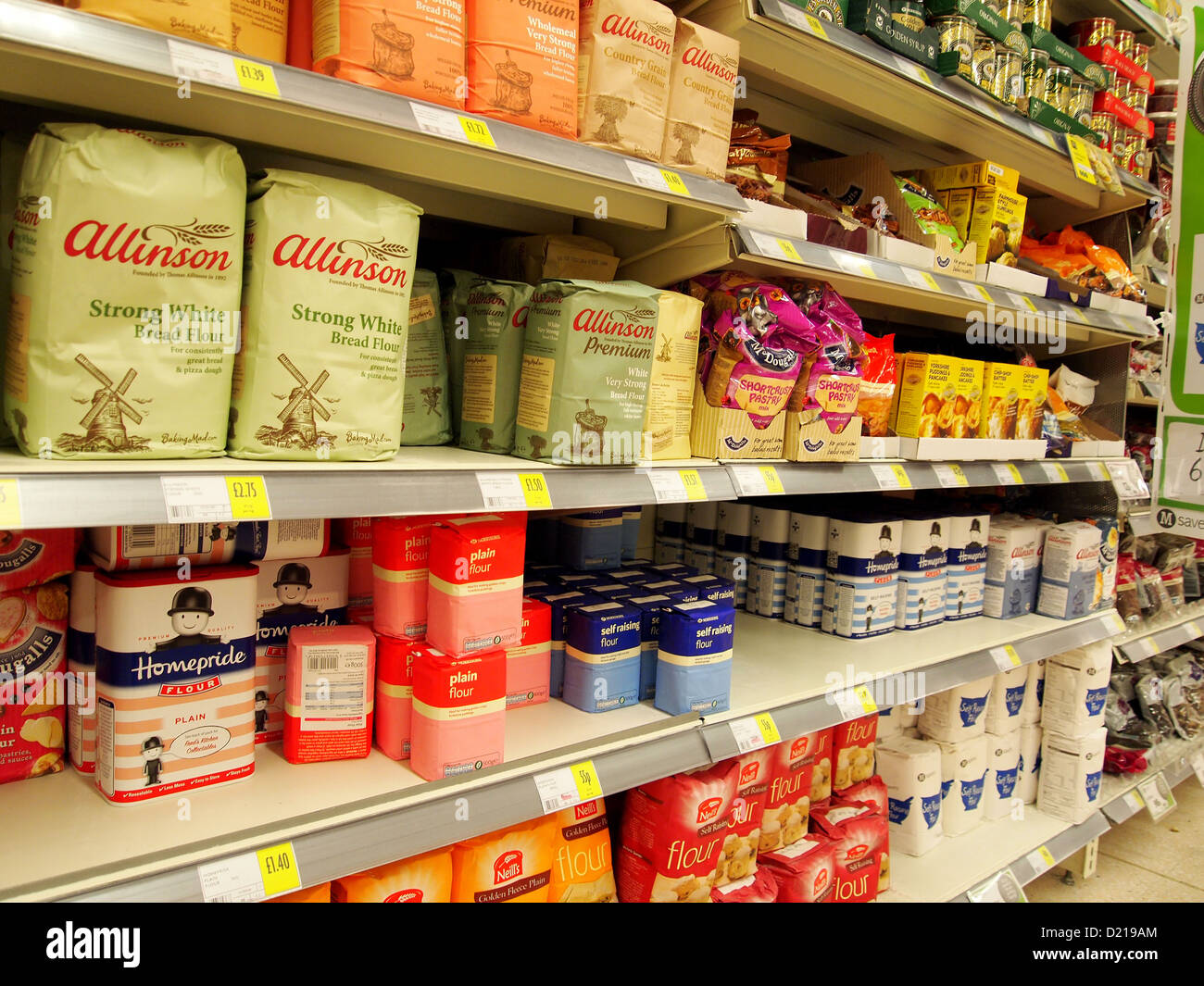 Inside a modern English supermarket in Weston super Mare, England ...
