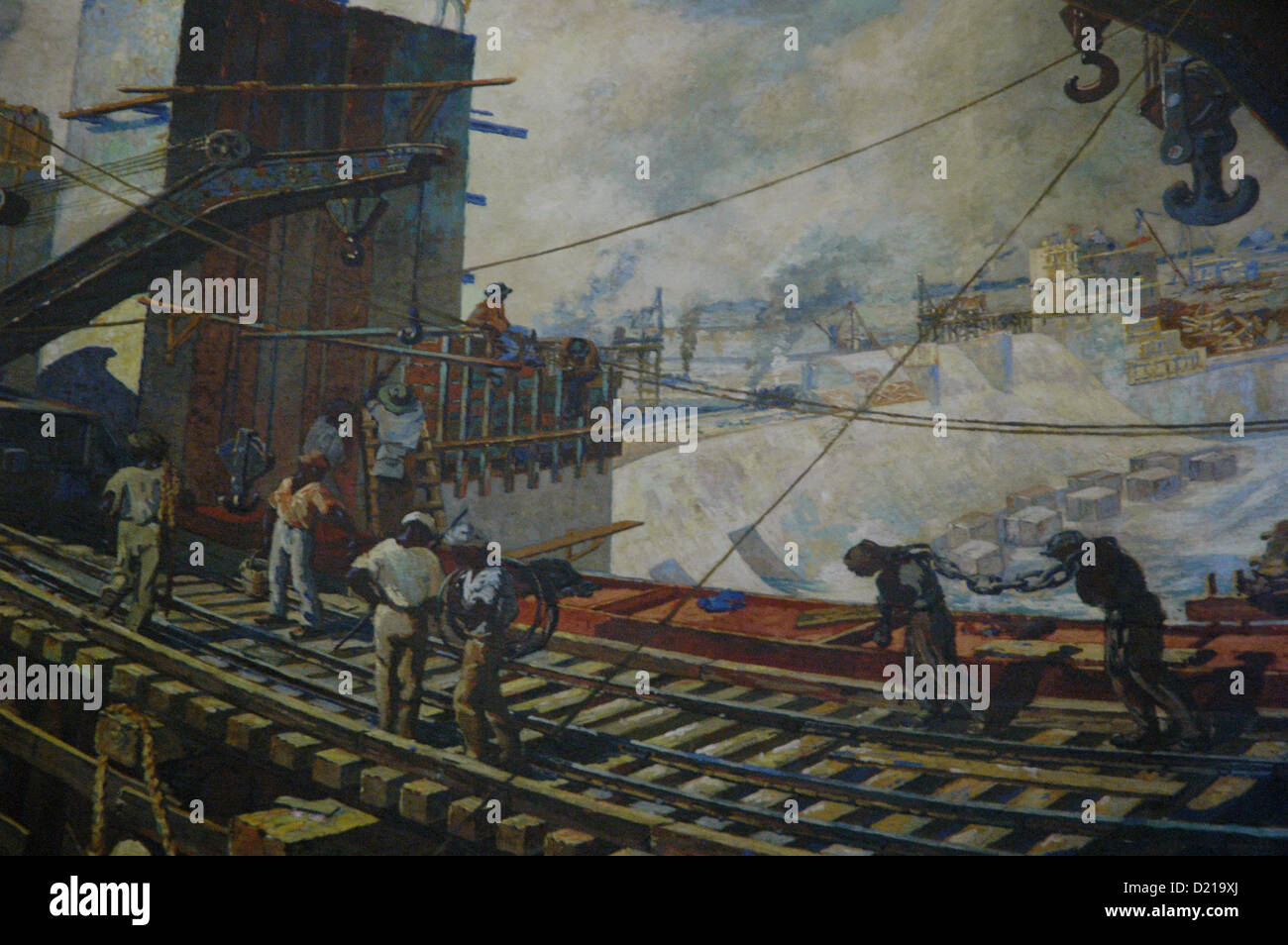 Canal de Panamá (Panama): drawing depicting the works to build the ...