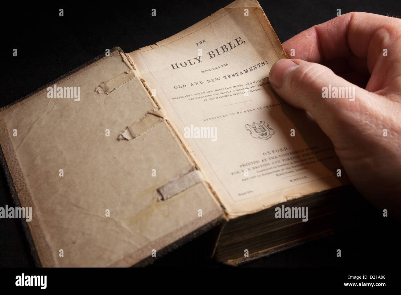 An Old Holy Bible, Old and New Testaments Stock Photo - Alamy