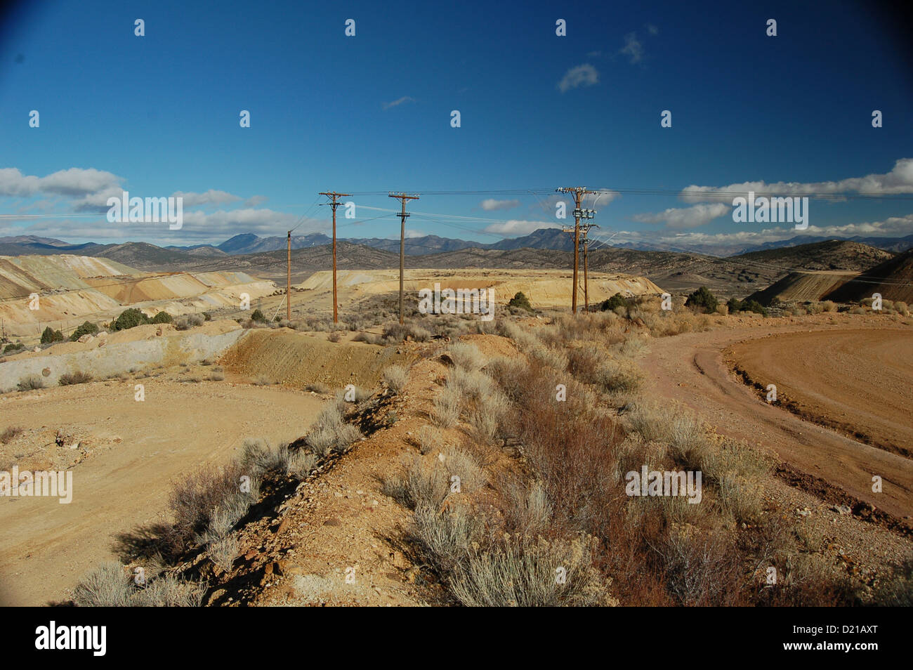 Copper mine in Ruth, NV with mountains Stock Photo - Alamy
