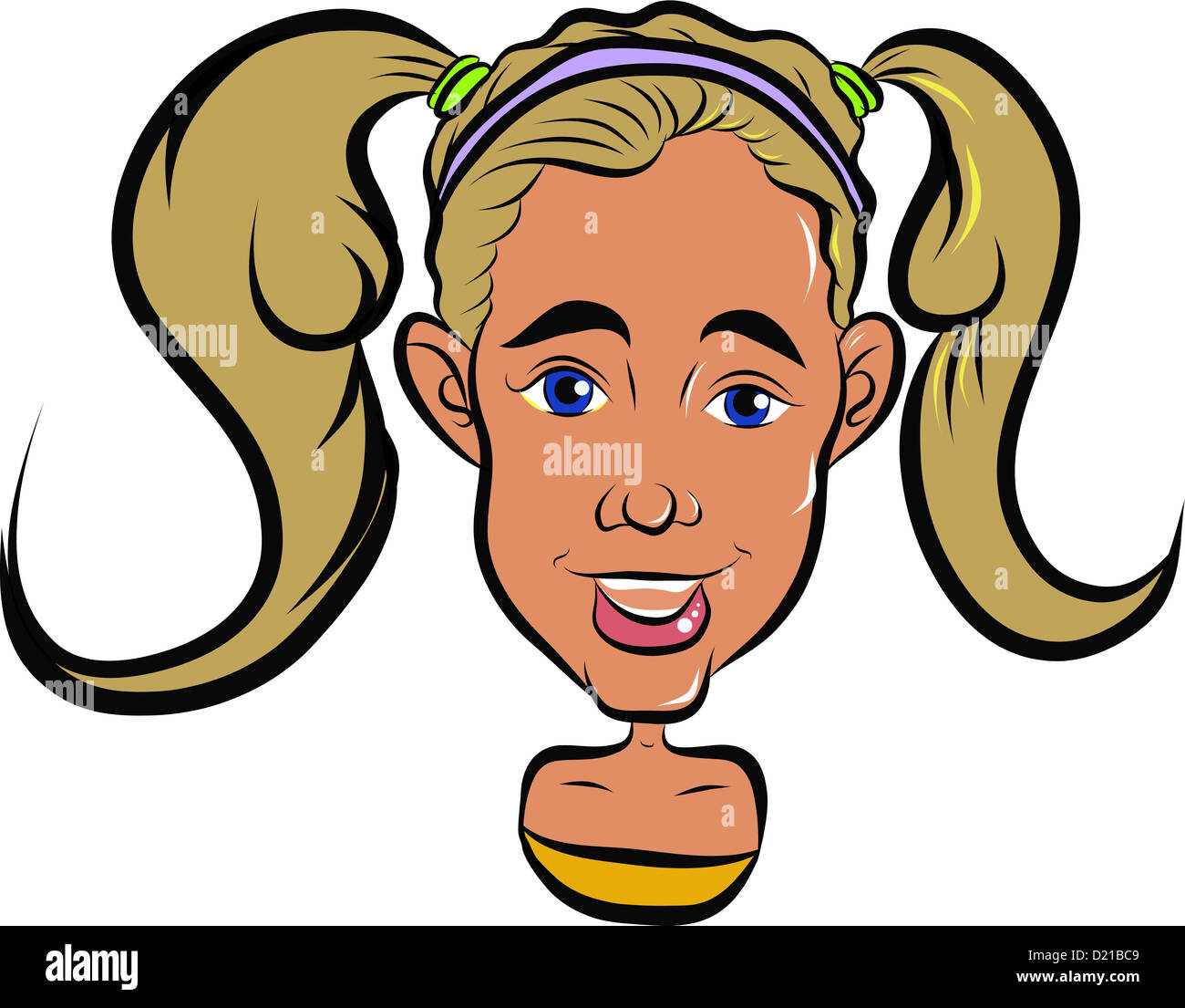 Happy little girl with pony tails Stock Photo - Alamy