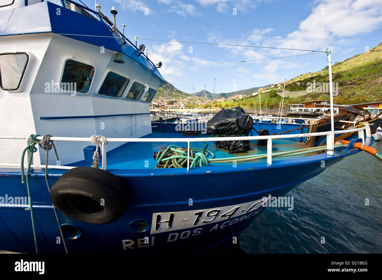 Northeastern part of the island of Madeira, Machico town and harbor ...