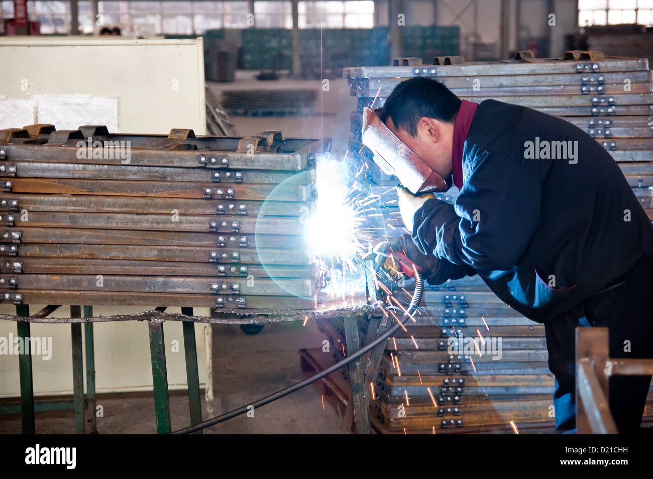 Welding workers were working Stock Photo - Alamy