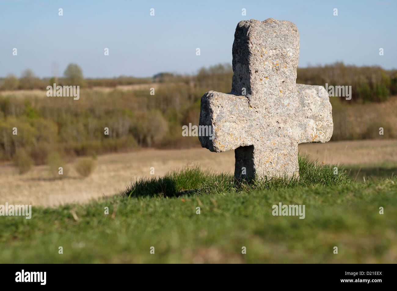 White stone cross stands hi-res stock photography and images - Alamy