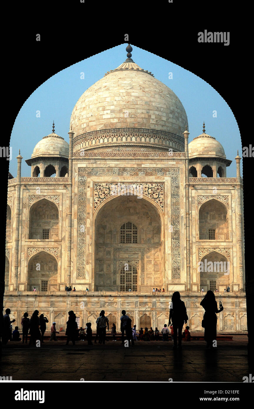 taj mahal,agra,india. this marble architecture is one of the wonders of ...