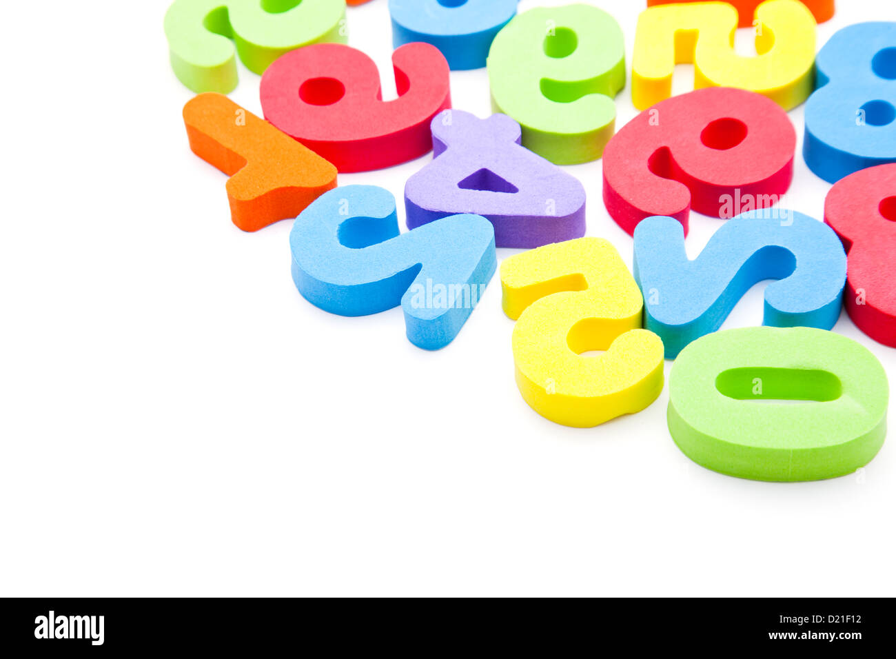 Multi - colored toy numbers background, copy space for text Stock Photo ...
