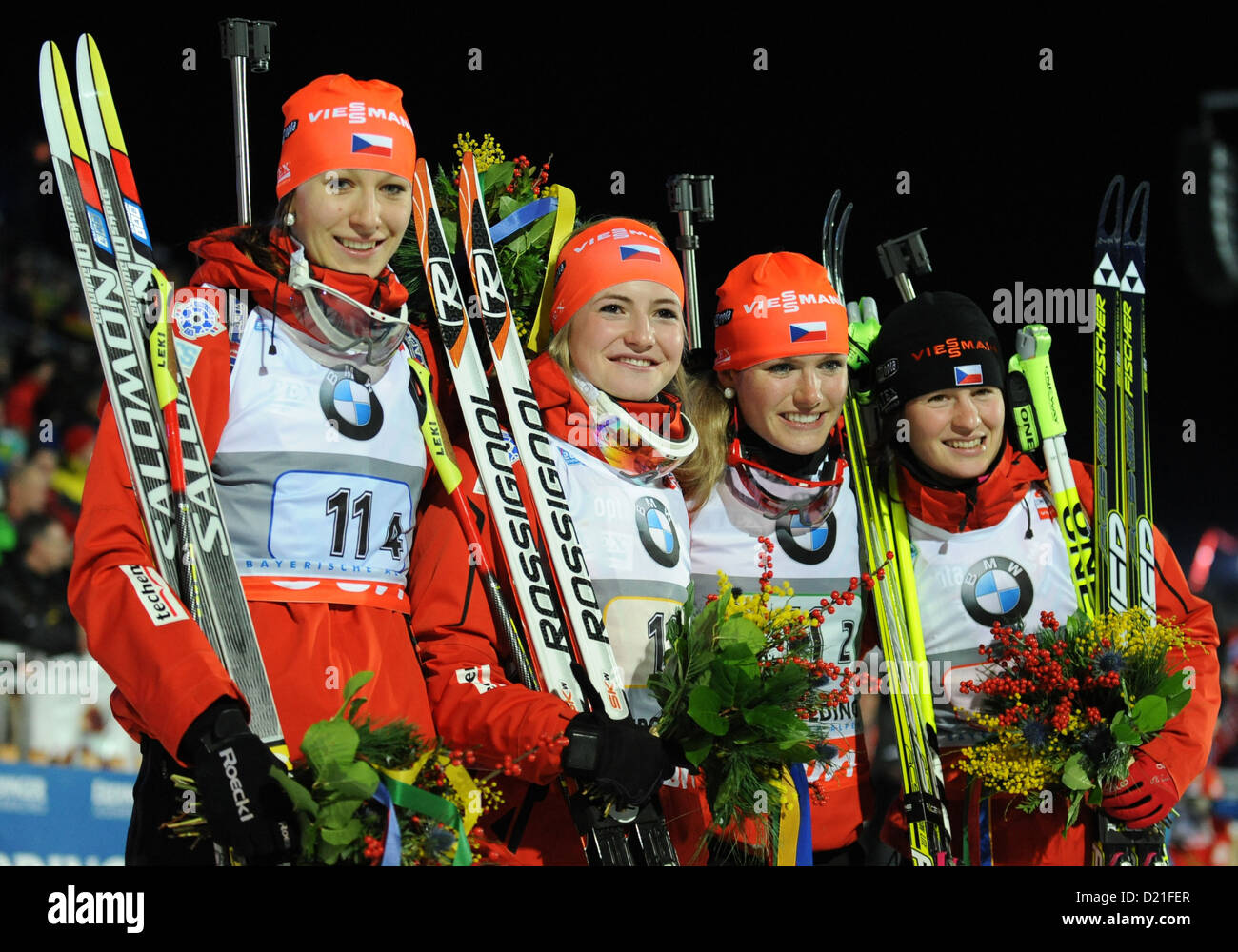 Czech biathletes Veronika Zvaricova, Kristyna Cerna, Gabriela Soukalova ...