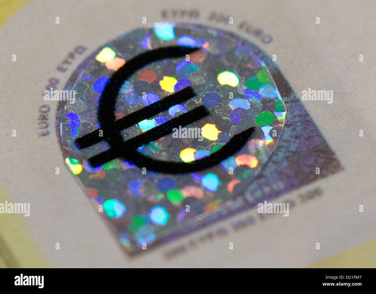 Seized counterfeit euro banknotes are pictured at the German Bundesbank ...