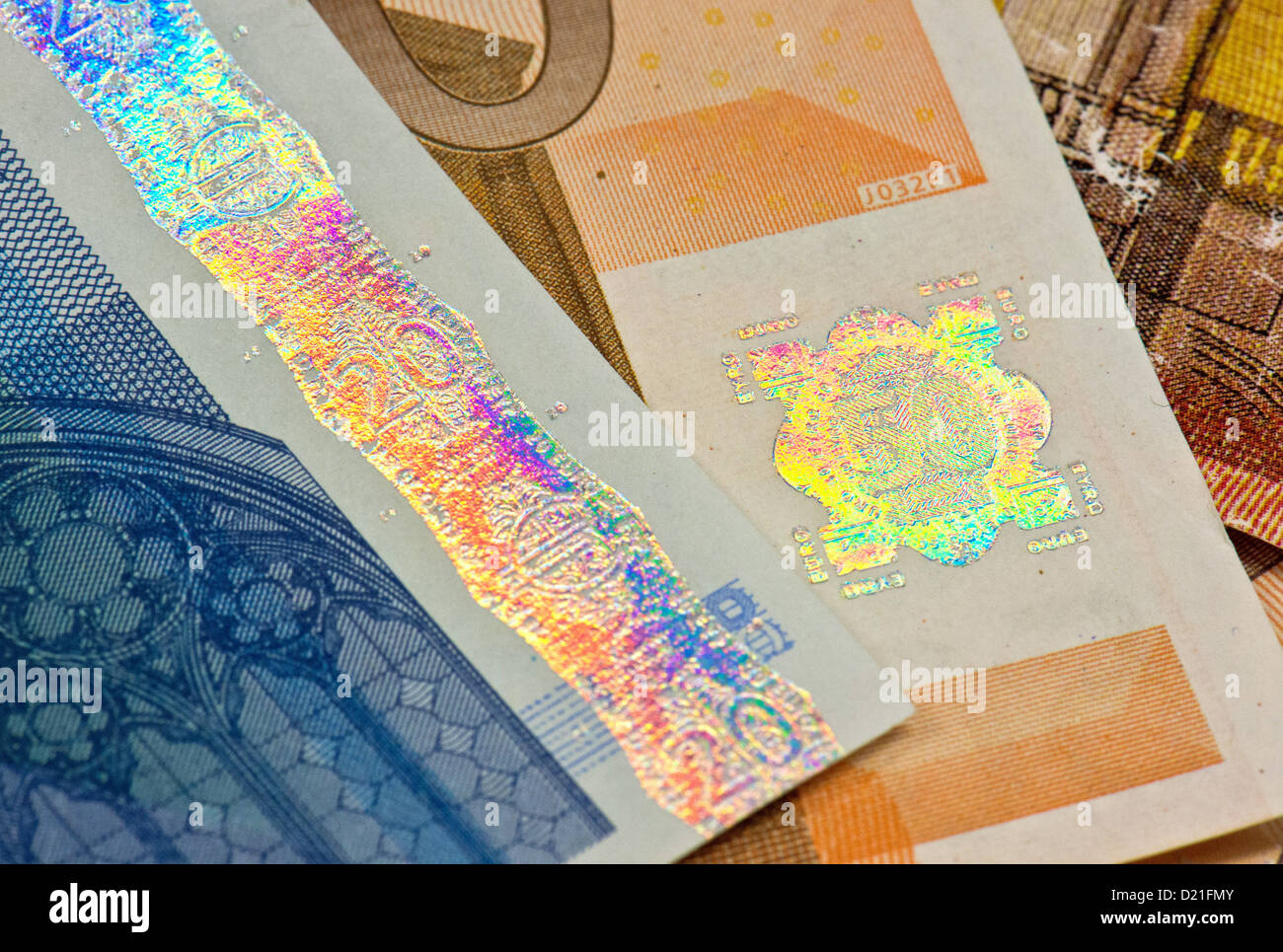 Seized counterfeit euro banknotes are pictured at the German Bundesbank ...