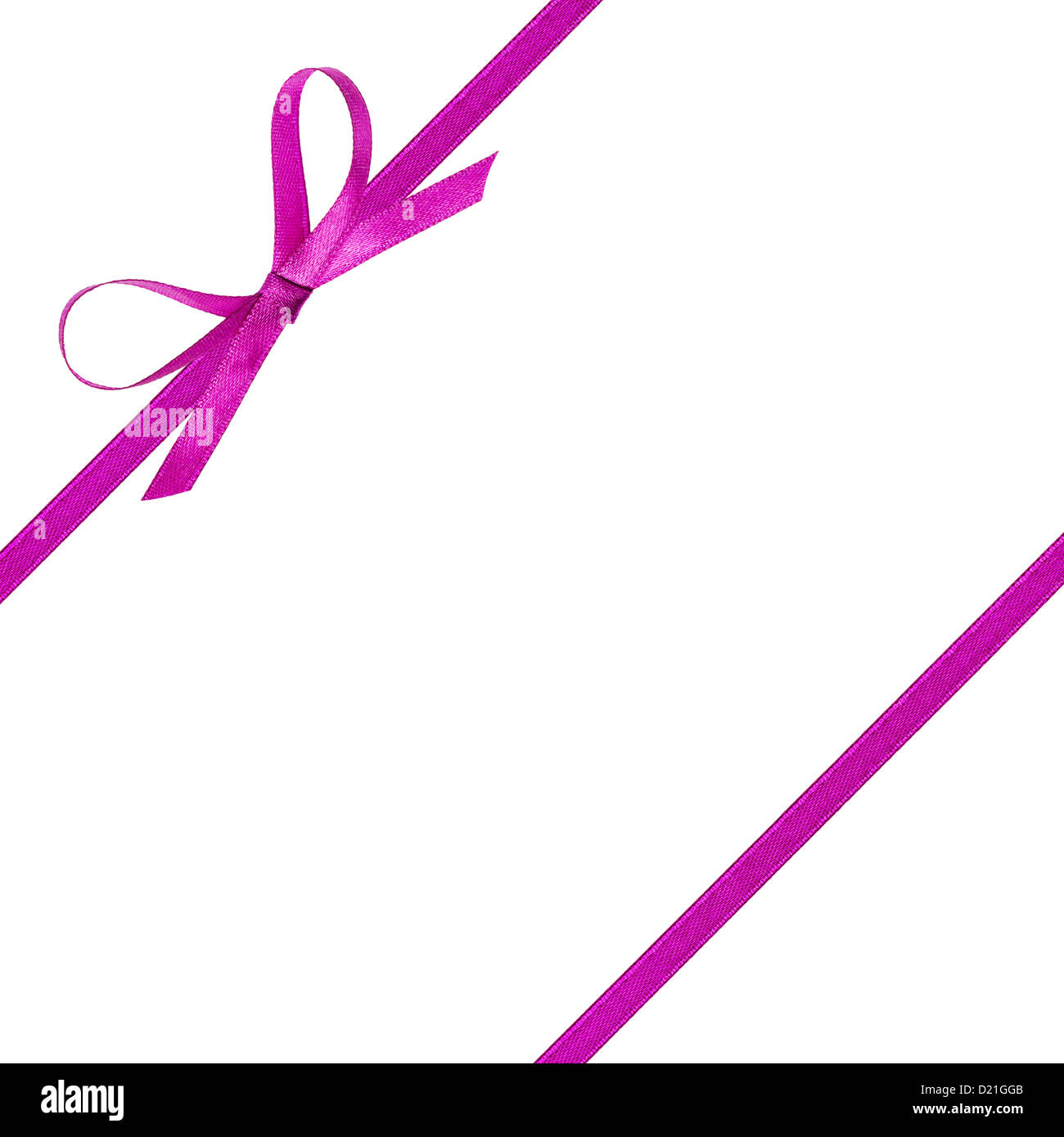 thin purple bow with ribbon, isolated on white background Stock Photo ...