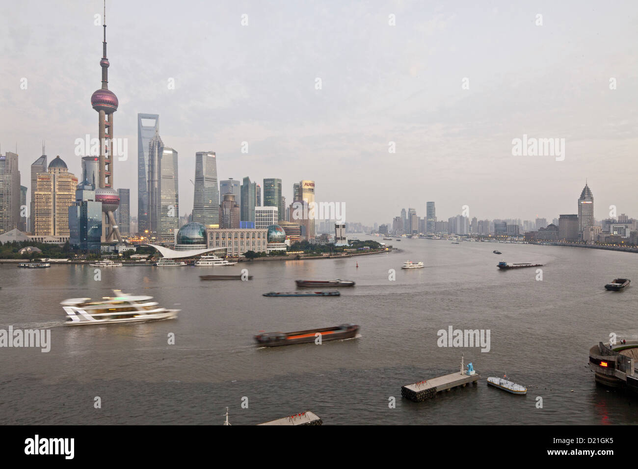 Shanghai Skyline Pudong Sky Clouds High Resolution Stock Photography ...
