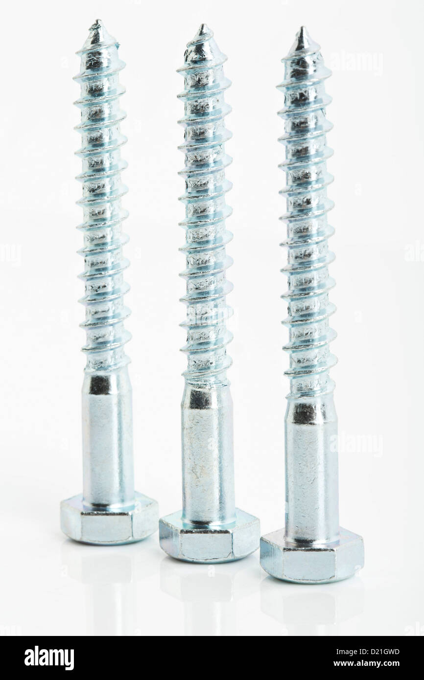 Close up of screw on white background Stock Photo - Alamy