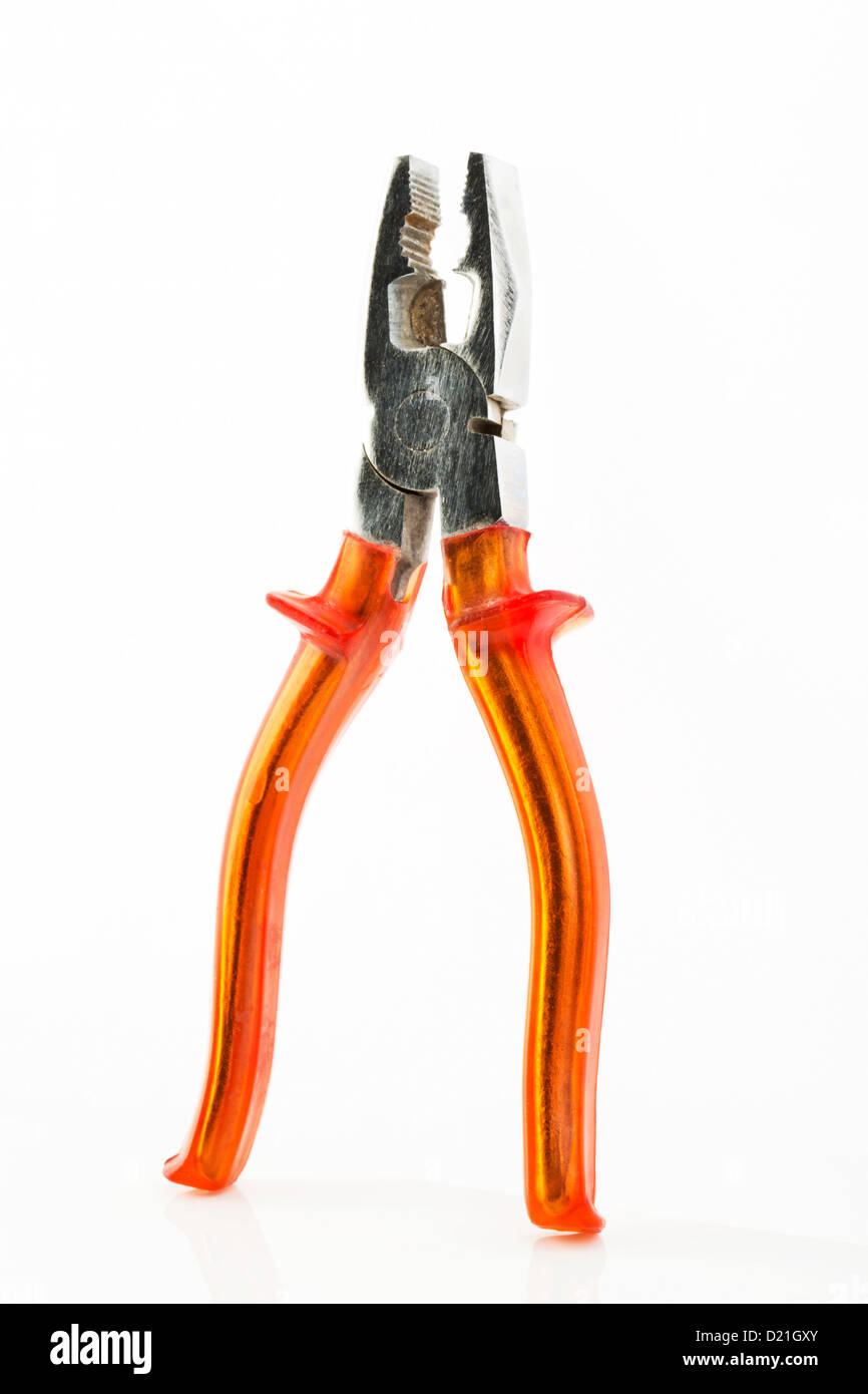 Close up of plier on white background Stock Photo - Alamy