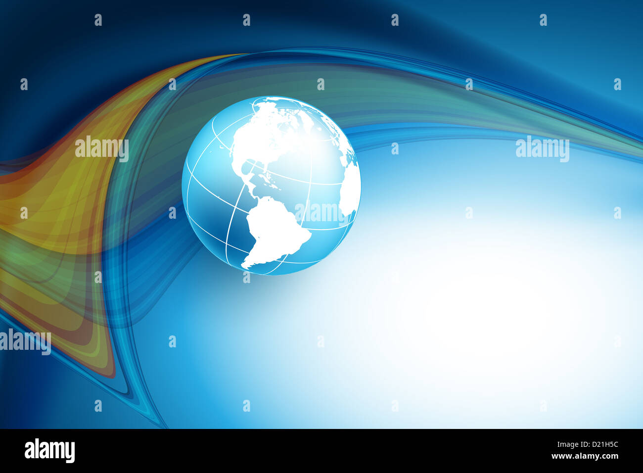 abstract blue background with globe and lines Stock Photo - Alamy