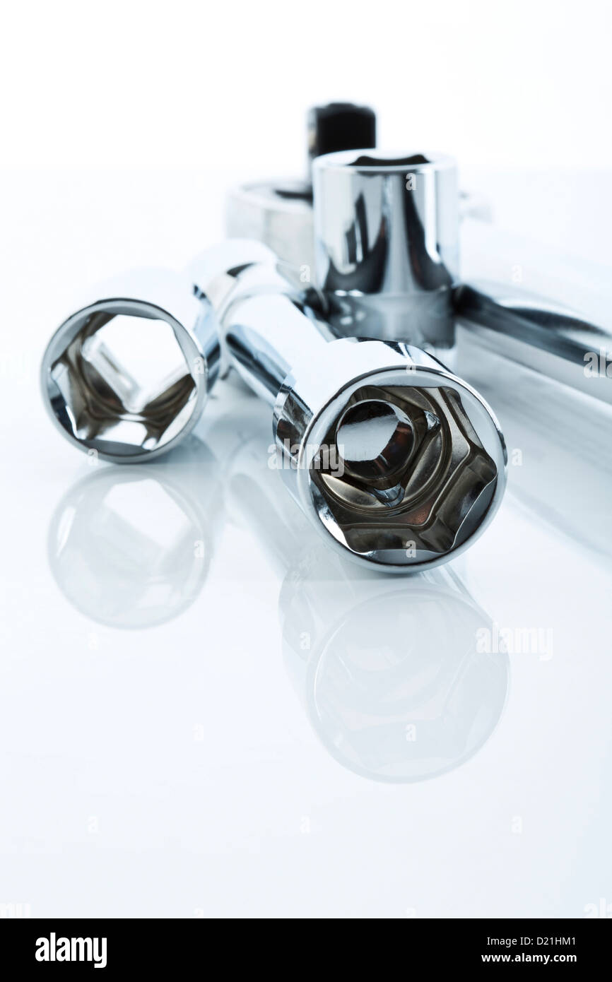 Torque wrench with dynamometric key on white background Stock Photo - Alamy