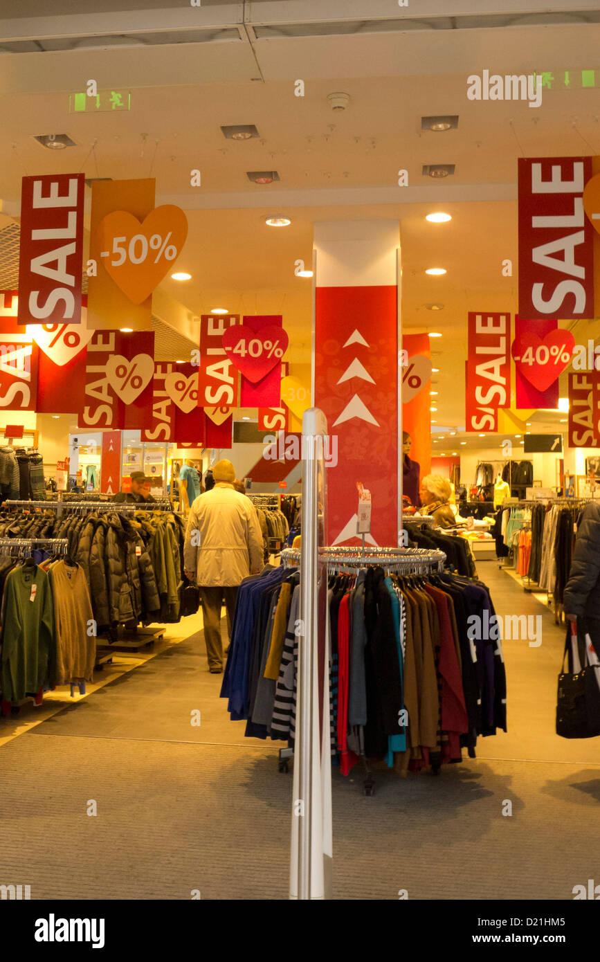 sale signs in shop Stock Photo - Alamy