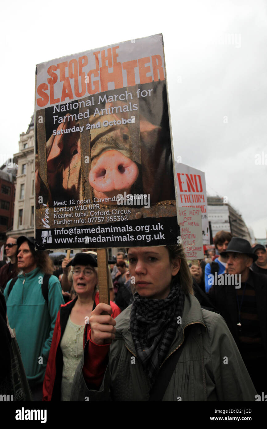 March for farmed animals, London Stock Photo - Alamy