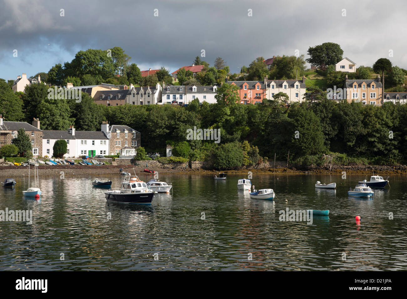 Fishing boats in harbor, Portree, Highland, Isle of Skye, Inner ...