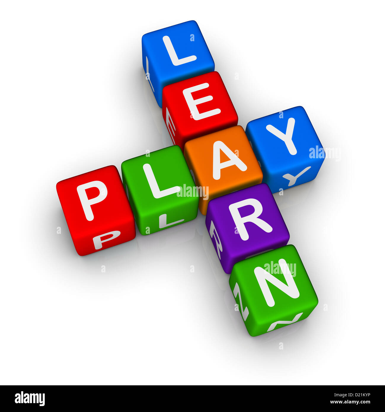 Learn and Play (colorful blocks on white background Stock Photo - Alamy