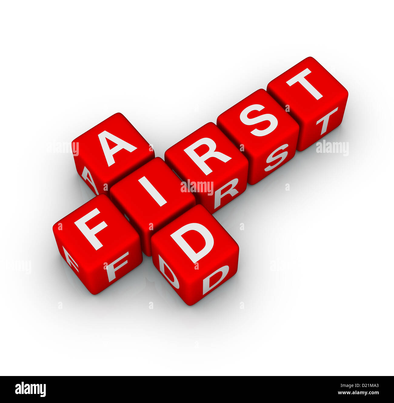 first aid cubes 3d crossword Stock Photo - Alamy