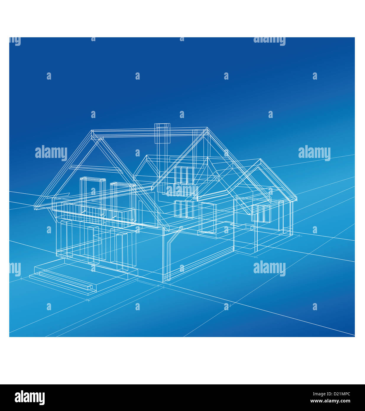 Plan a country house on a colored background Stock Photo - Alamy