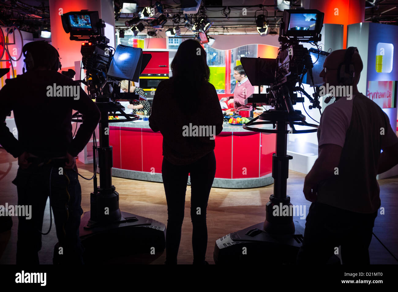 A Live broadcast of S4C welsh language afternoon magazine programme ...