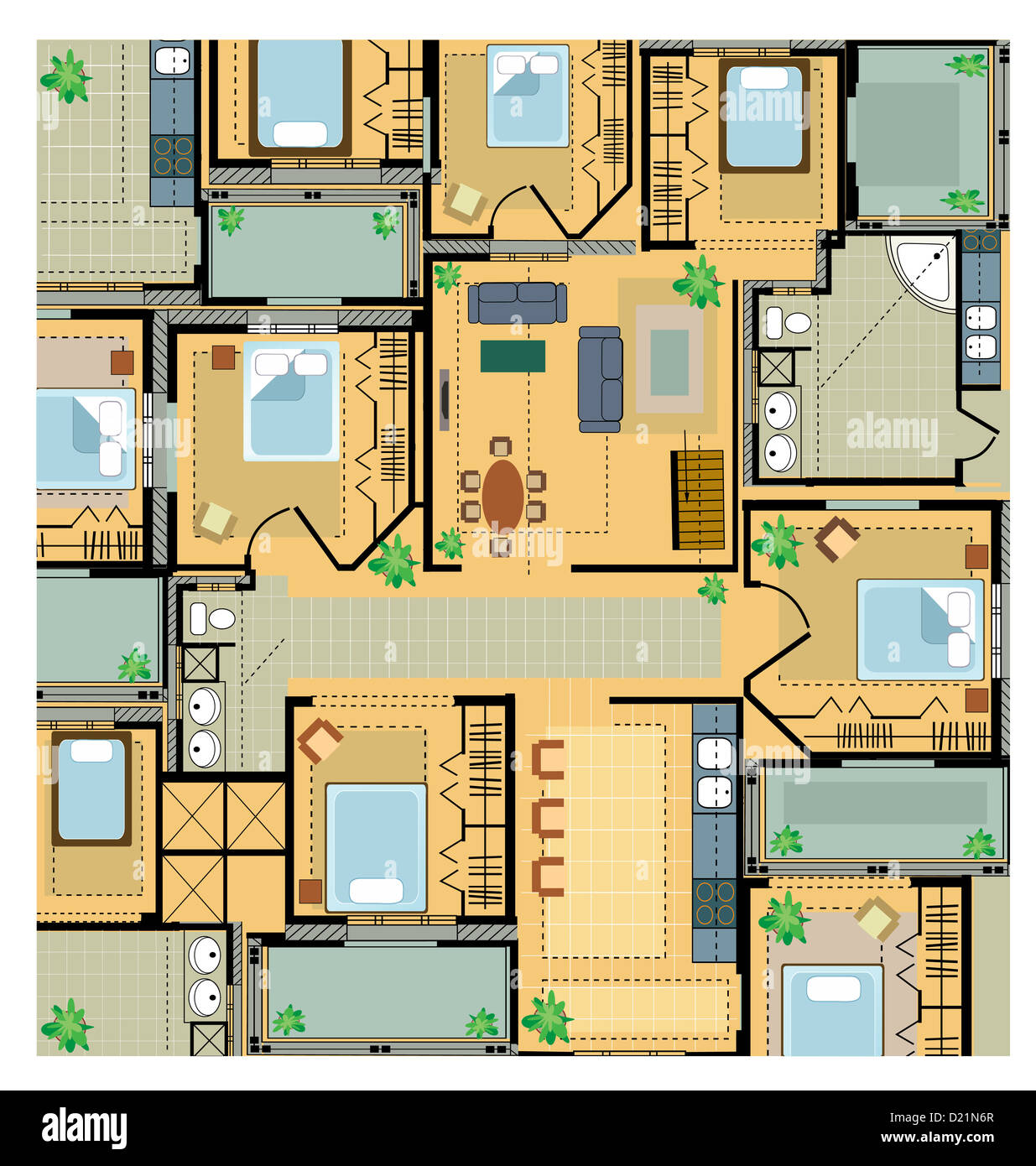 Color Plan house on a white background Stock Photo - Alamy